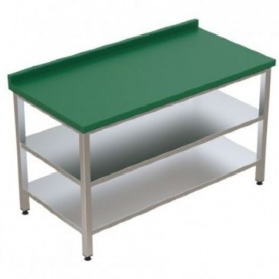 POLİETİLEN ÇALIŞMA TEZGAHI TABAN VE ARA RAFLI 140x70x85 CM - POLİETİLEN ...